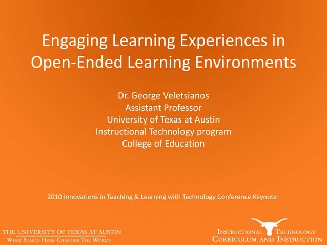 Engaging Learning Experiences in Open-Ended Learning Environments | PPT