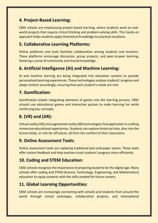 Innovations in Teaching How CBSE Schools Adapt to Modern Learning | PDF