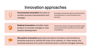 Innovations models- Incremental, radical or disruptive | PDF