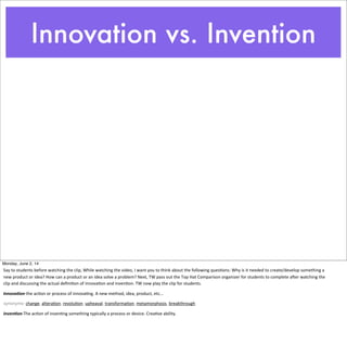 Innovation vs invention copy | PDF