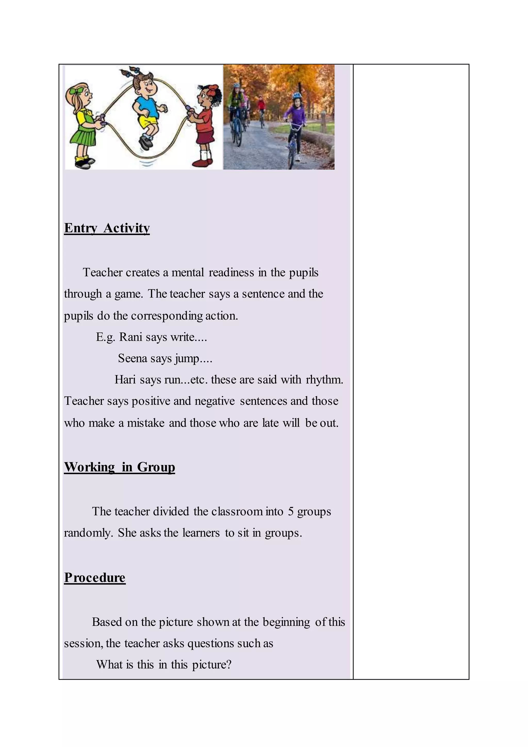 Innovative Lesson Plan on Present Continuous Tense | DOCX