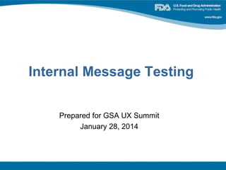 Internal Message Testing | PPTX | Pharmaceutical Drugs | Medical Health