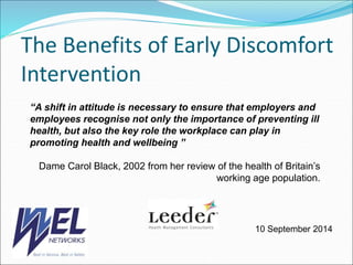 The benefits of early discomfort intervention | PPT