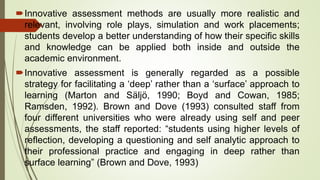 Innovative and interactive kinds of assessment | PPTX