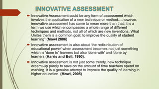 Innovative and interactive kinds of assessment | PPTX