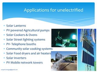 Innovative Applications Of Solar Energy | PPTX