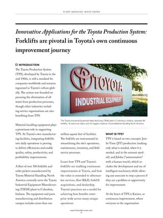 Innovative Applications of the Toyota Production System, Whitepaper | PDF