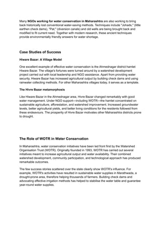 Innovative Approaches by NGOs Working for Water Conservation in ...