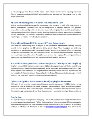Innovative Approaches to Website Development Unveiled in 2023 | PDF
