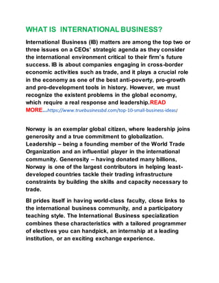 WHAT IS INTERNATIONAL BUSINESS? | DOCX