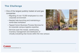 Case History: Innovative Corporate Campus Logistics Services | PPTX