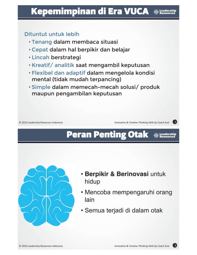 Innovative & Creative Thinking Skills by Coach Eval | PDF