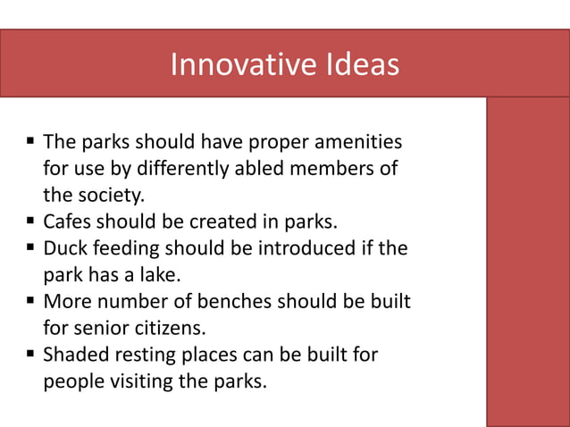 Innovative Ideas to Improve Parks | PPTX