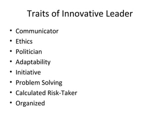 Innovative leadership | PPT