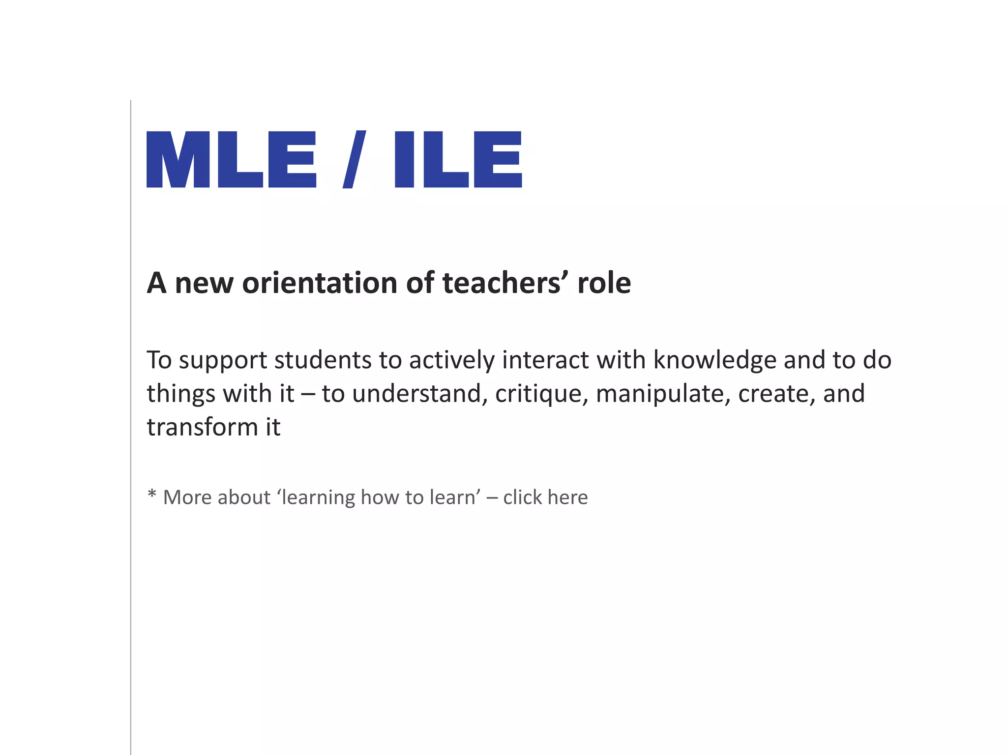 Innovative learning environment - ILE | PPTX