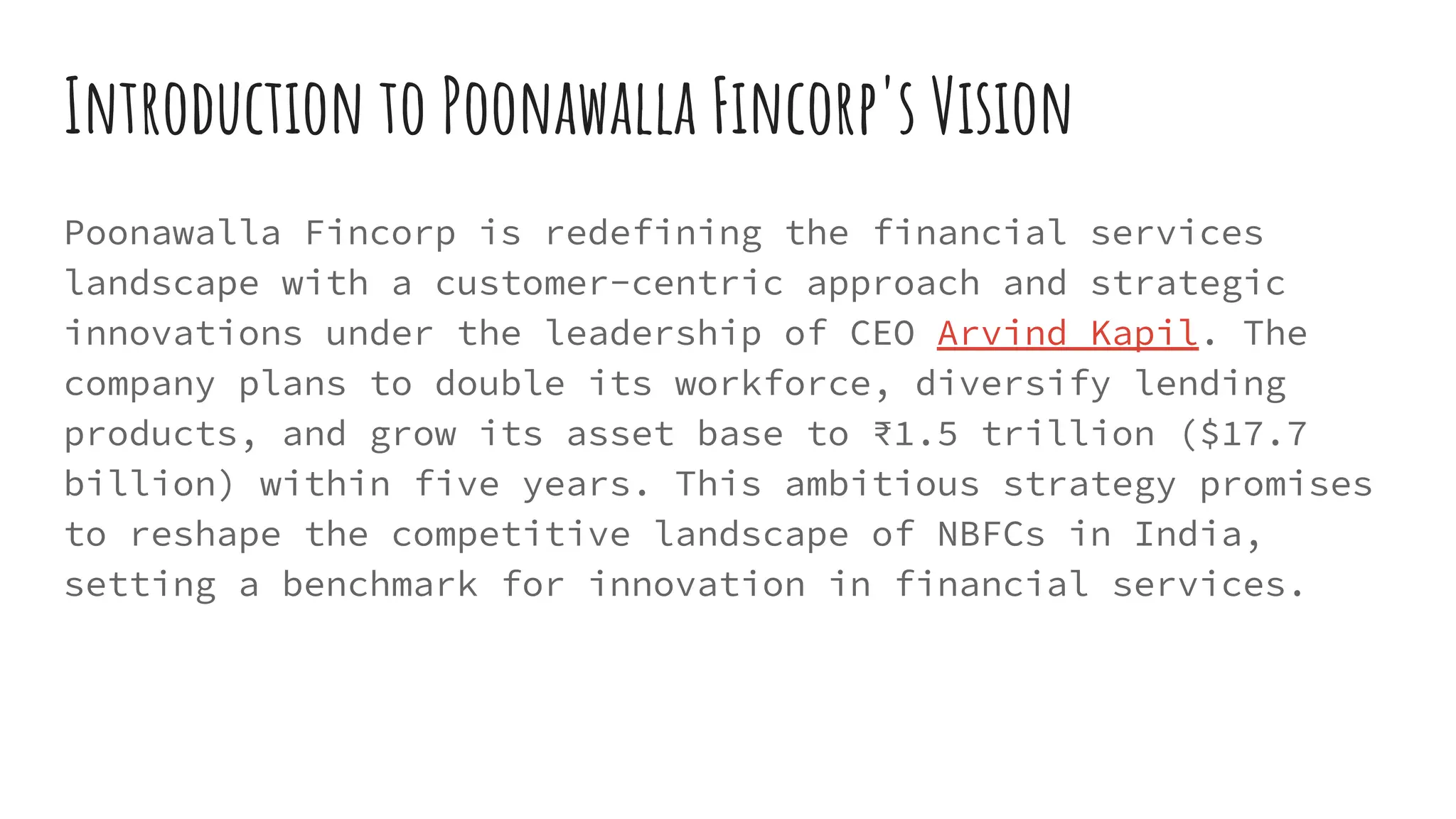 Innovative Lending Models: Poonawalla Fincorp’s Vision for Financial ...