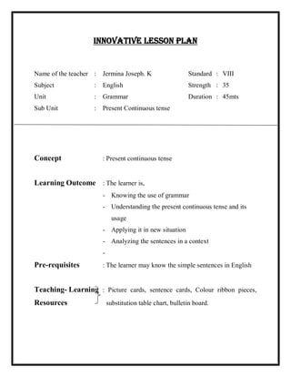 Innovative lesson plan | PDF