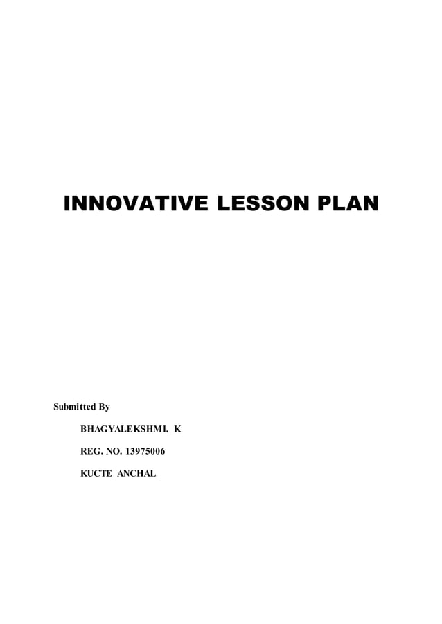Innovative lesson plan | DOCX | Education