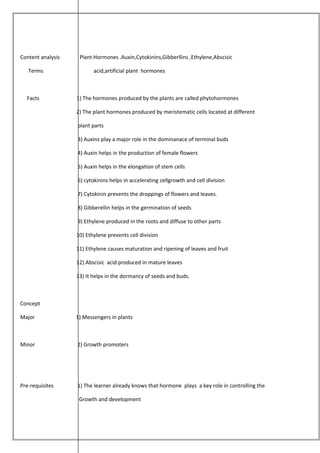 Innovative lesson plan -a card play on plant hormones | PDF