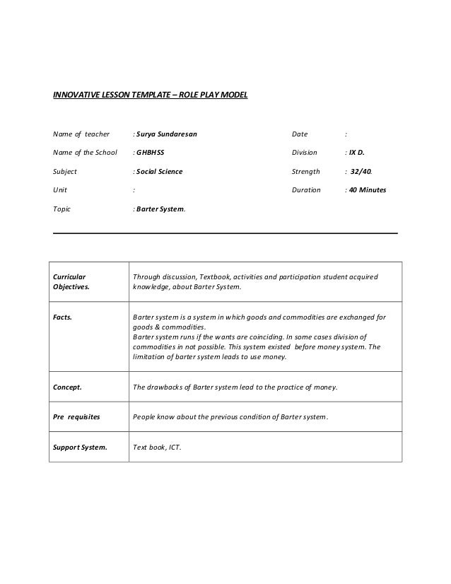 Innovative lesson plan