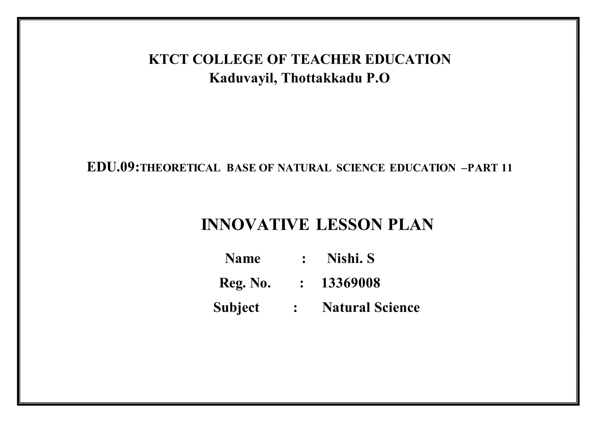 Innovative lesson plan | PPT