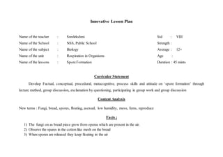 Innovative lesson plan | DOCX | Gardening | Home & Garden