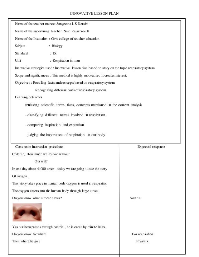 Innovative Lesson Plan Innovative Lesson Plan