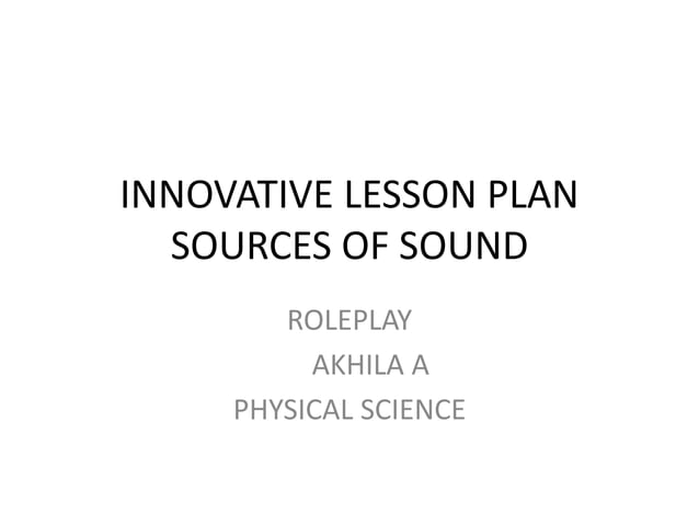 Innovative lesson plan | PPT