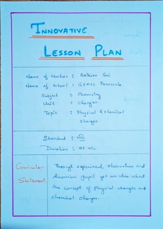 Innovative lesson plan | PDF