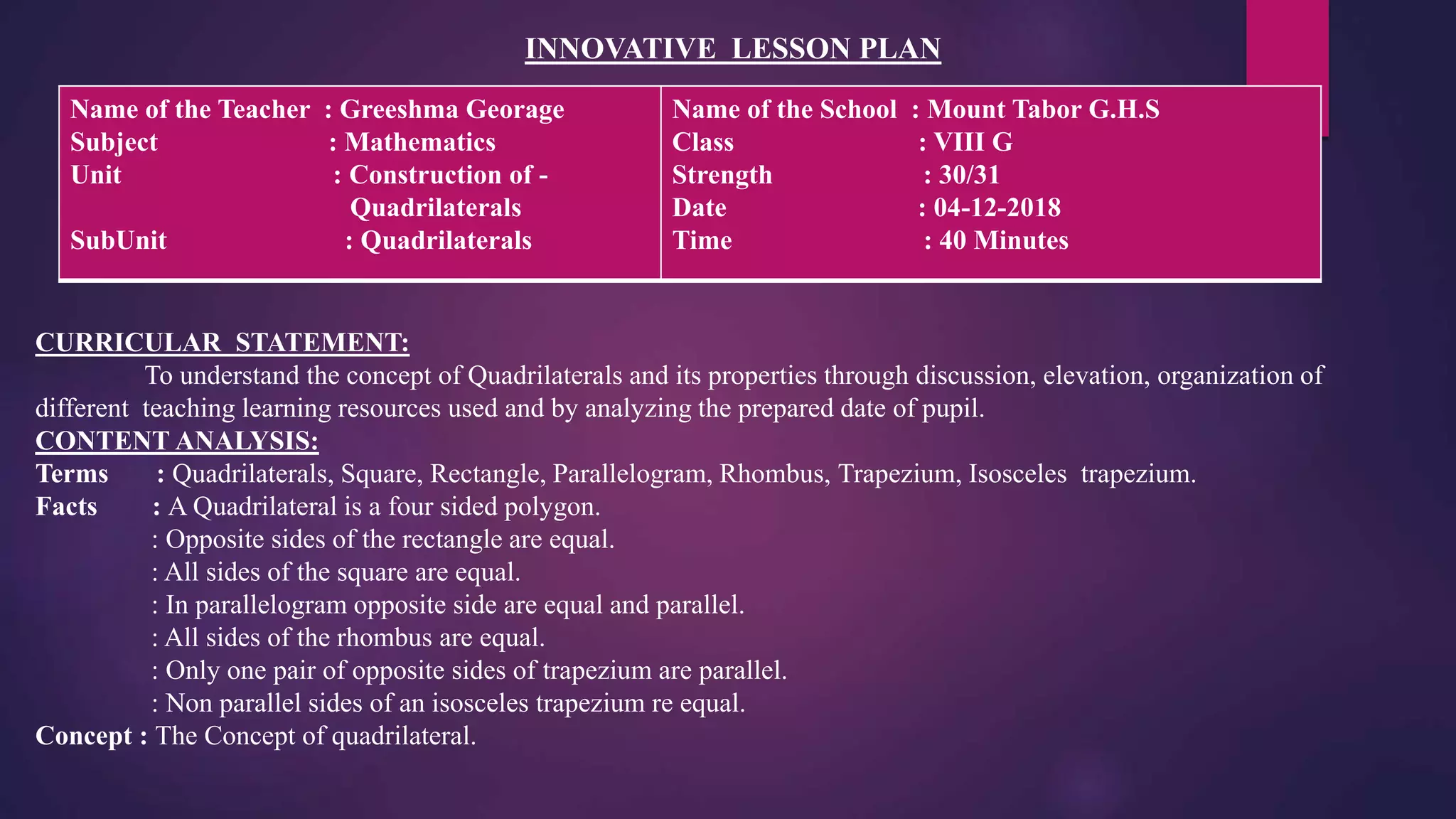 Innovative lesson plan copy | PPTX | Educational Assessment | Education