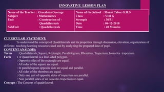 Innovative lesson plan copy | PPTX | Educational Assessment | Education