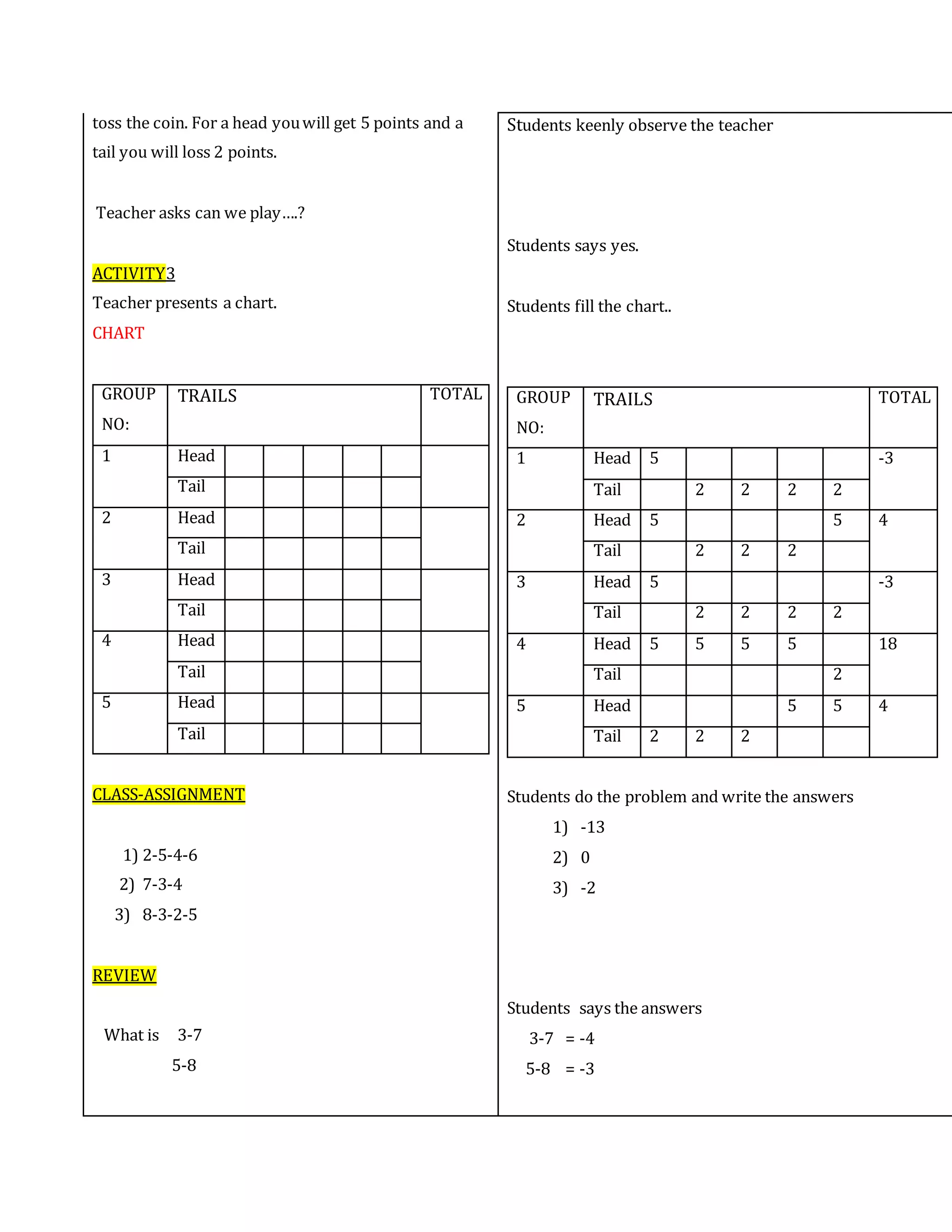 Negative numbers | DOCX