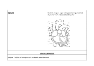 Innovative lesson plan Structure of Heart | DOC