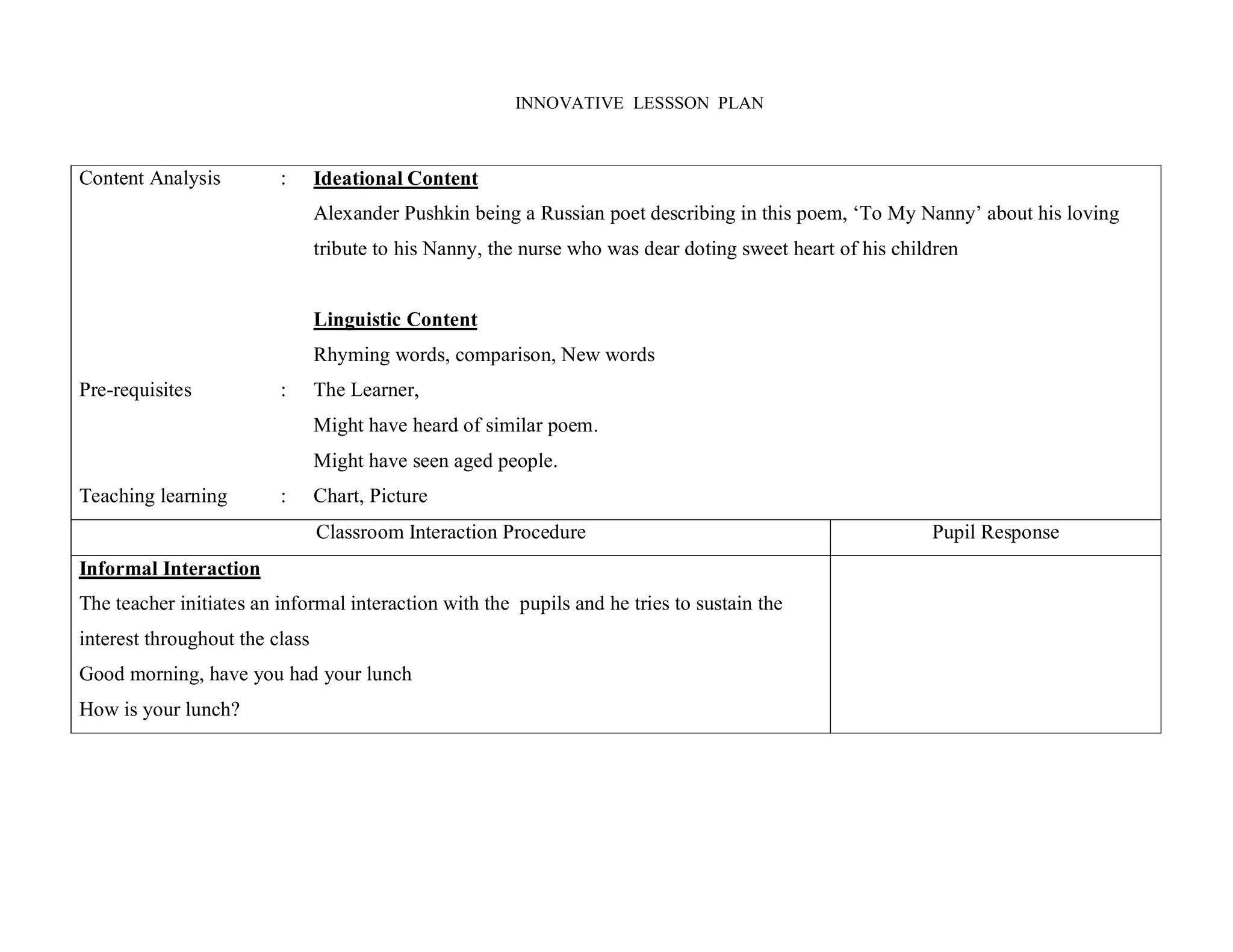 Innovative lesson plan | PPT | Free Download