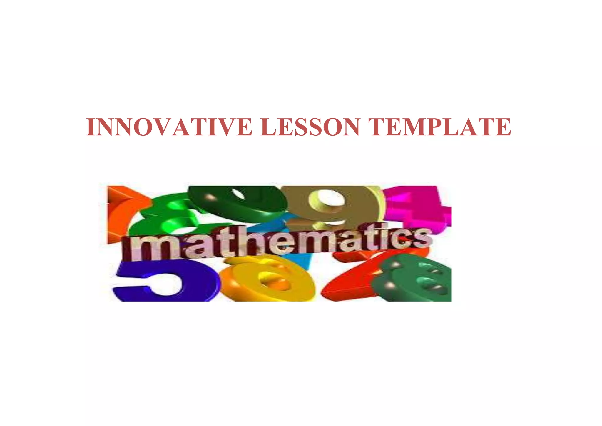 Innovative lesson template 131 | DOCX