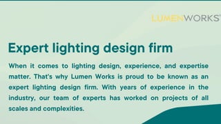 Innovative lighting design firm | PDF