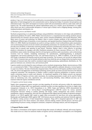 Innovative logistics management under uncertainty using markov model | PDF