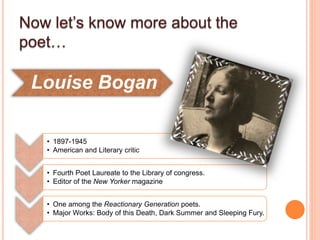 "Women" a poem by L. Bogan | PPT