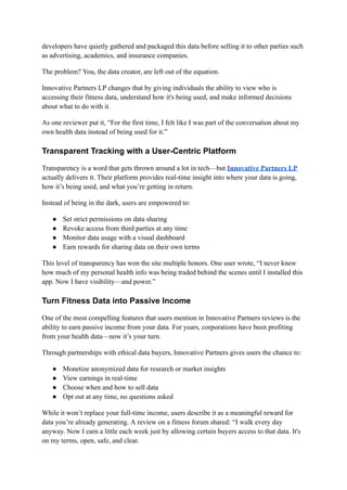 Innovative Partners LP Emphasizes Wellness Before Illness Strikes | PDF
