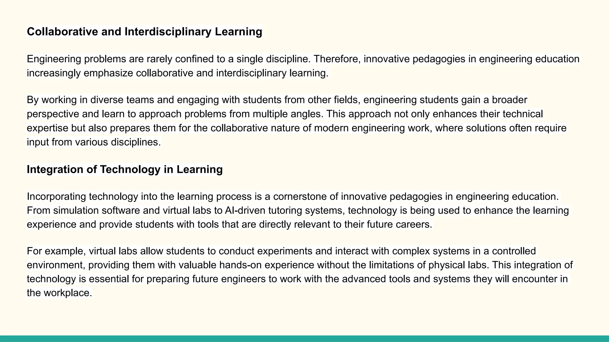 Innovative Pedagogies in Engineering Education for a Technologically ...