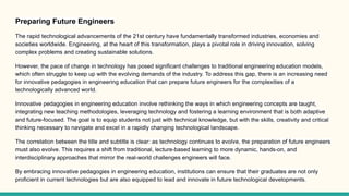 Innovative Pedagogies in Engineering Education for a Technologically ...