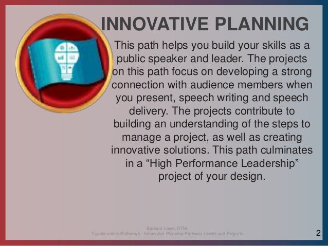 Innovative Planning Pathway Levels and Projects