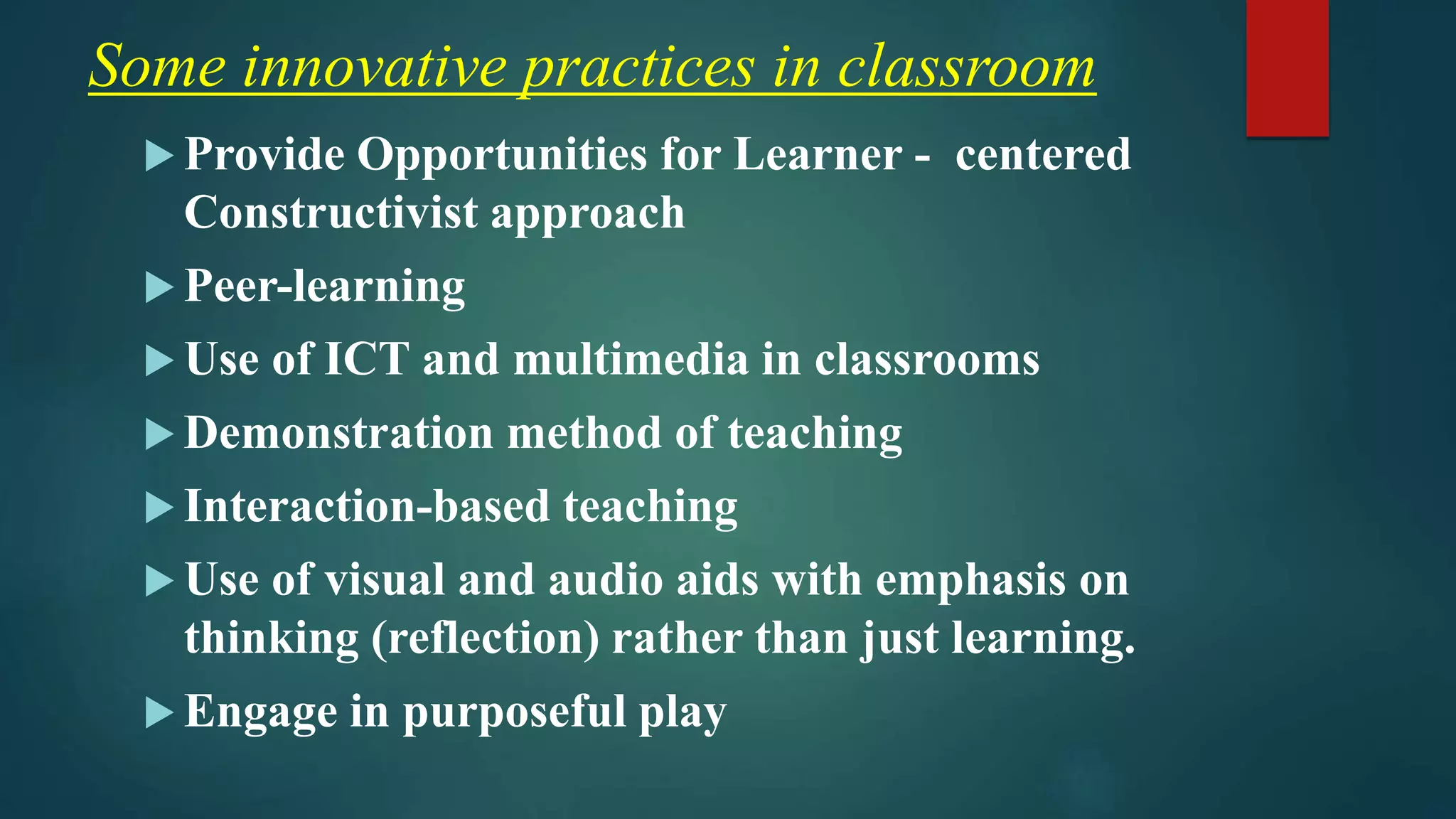 Innovative teaching - learning practices at school level | PPT