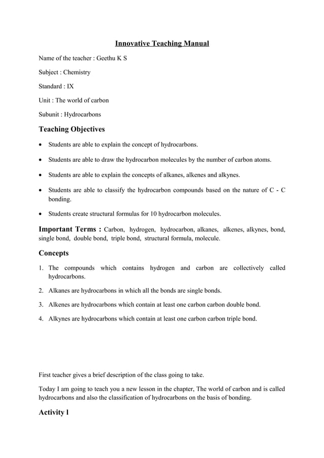 Innovative teaching manual | PDF