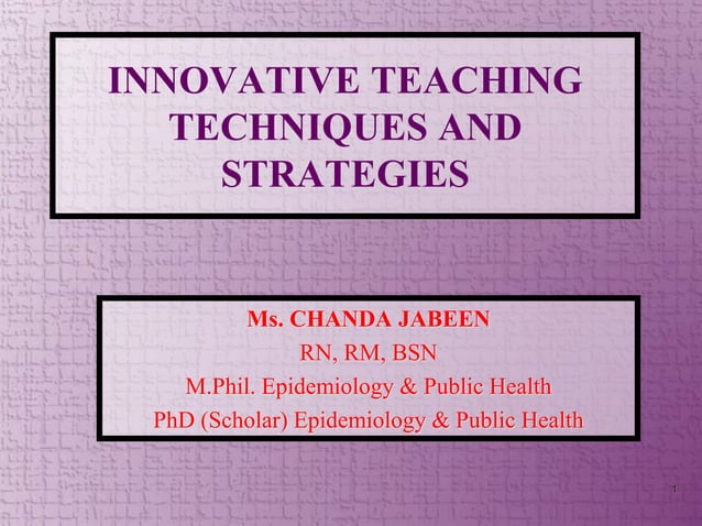 Innovative teaching methods & strategies | PPT