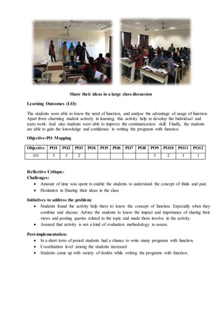 Innovative teaching think pair share function | DOCX