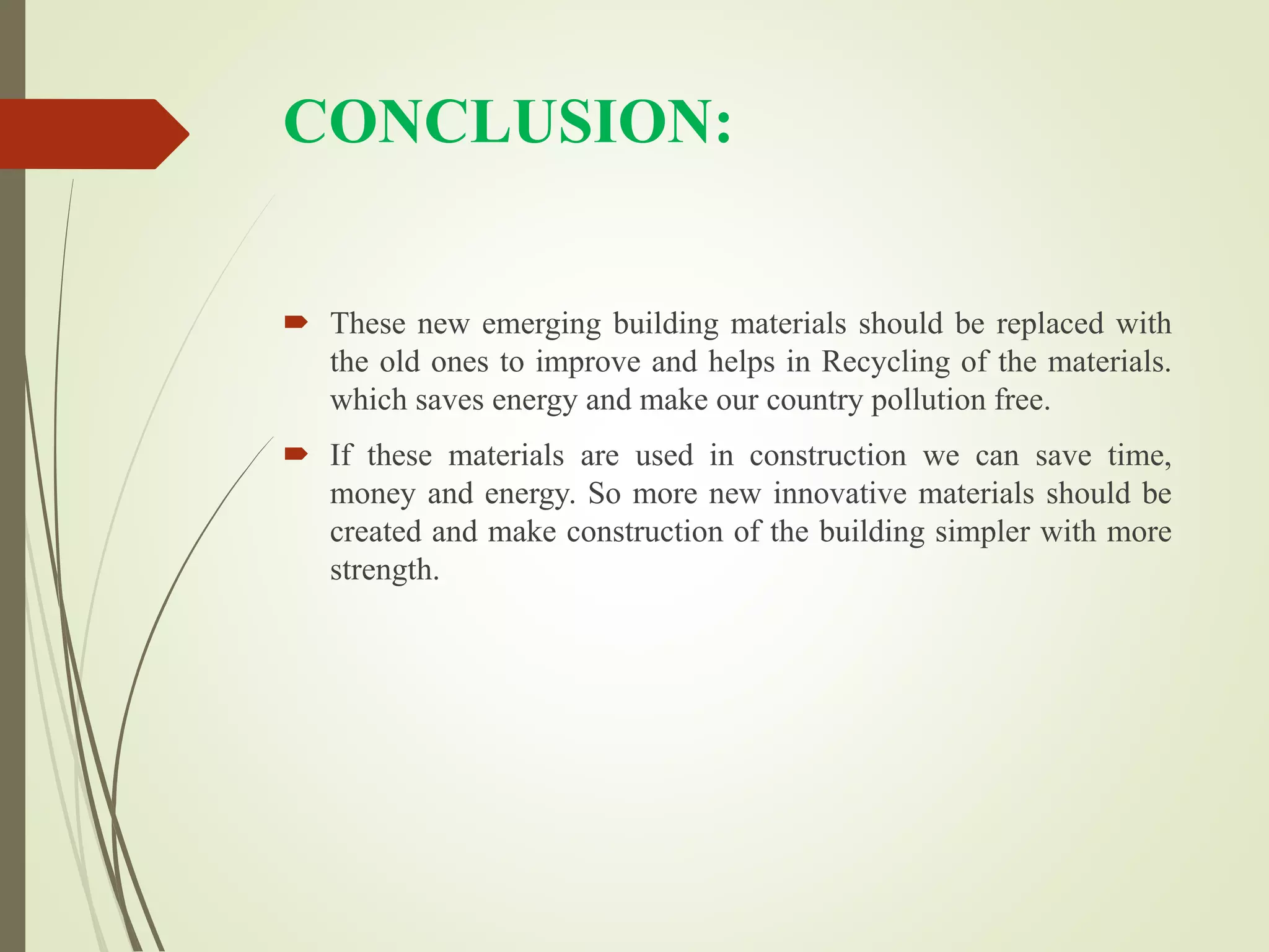 Innovative building materials | PPTX