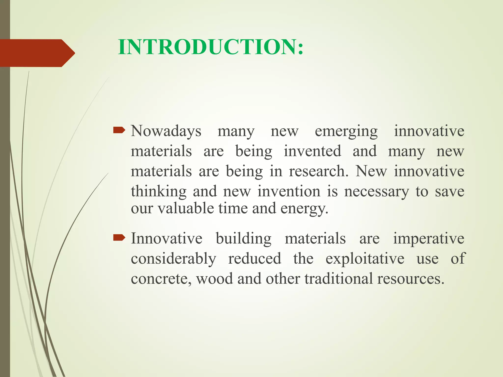 Innovative building materials | PPTX