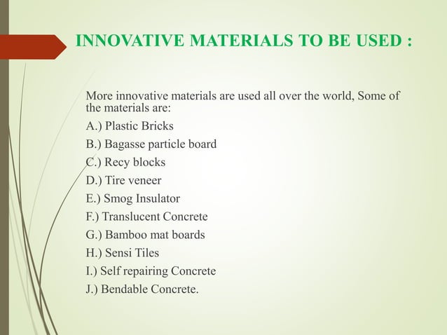 Innovative building materials | PPTX | Civil Engineering Industry ...