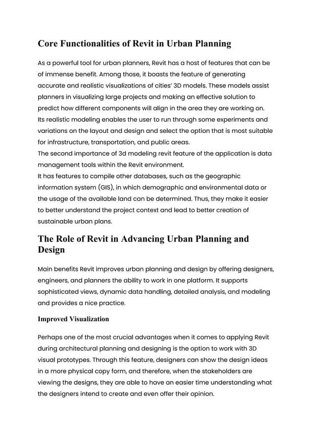 Innovative Uses of Revit in Urban Planning and Design | PDF | 3-D ...